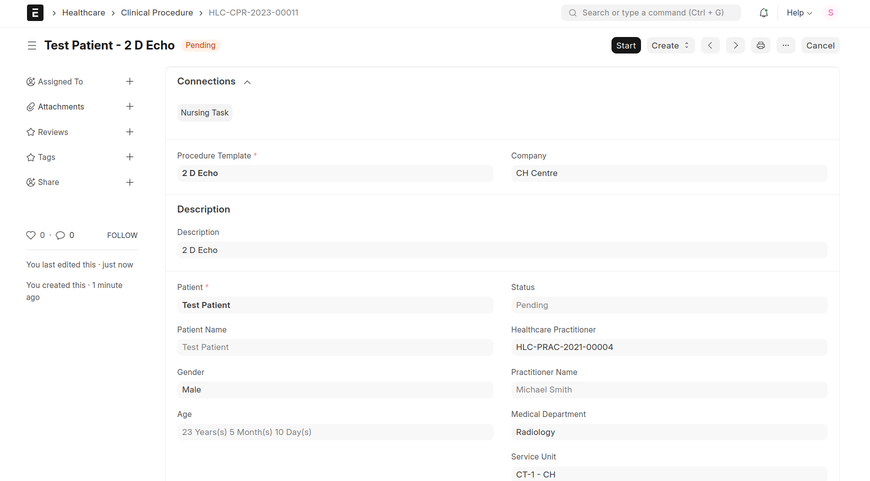 Frappe Health - Clinical Procedure